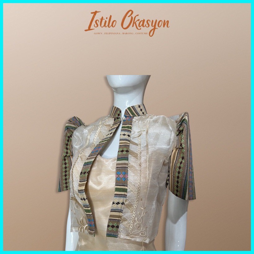 Modern Filipiniana Ethnic Bolero Chinese Collar with Embroidered ...