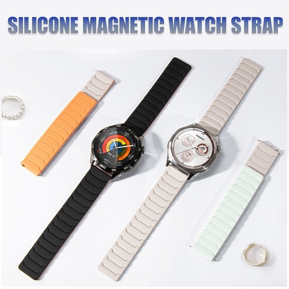 22mm 20mm Soft Silicone Magnetic Straps For Samsung Galaxy Watch 7 6 5 ...