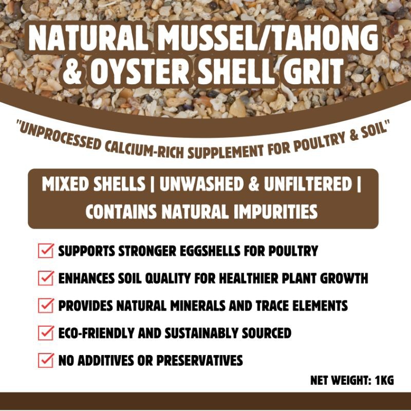 10 kilos oyster shell grit + konting tahong and other small shell grits | Shopee Philippines