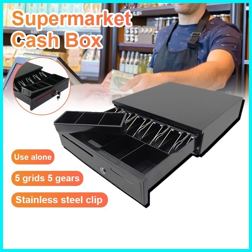 Cashier Box Drawer With Lock Cash Box 5 Grids 5 Gears Money Secret Safe ...