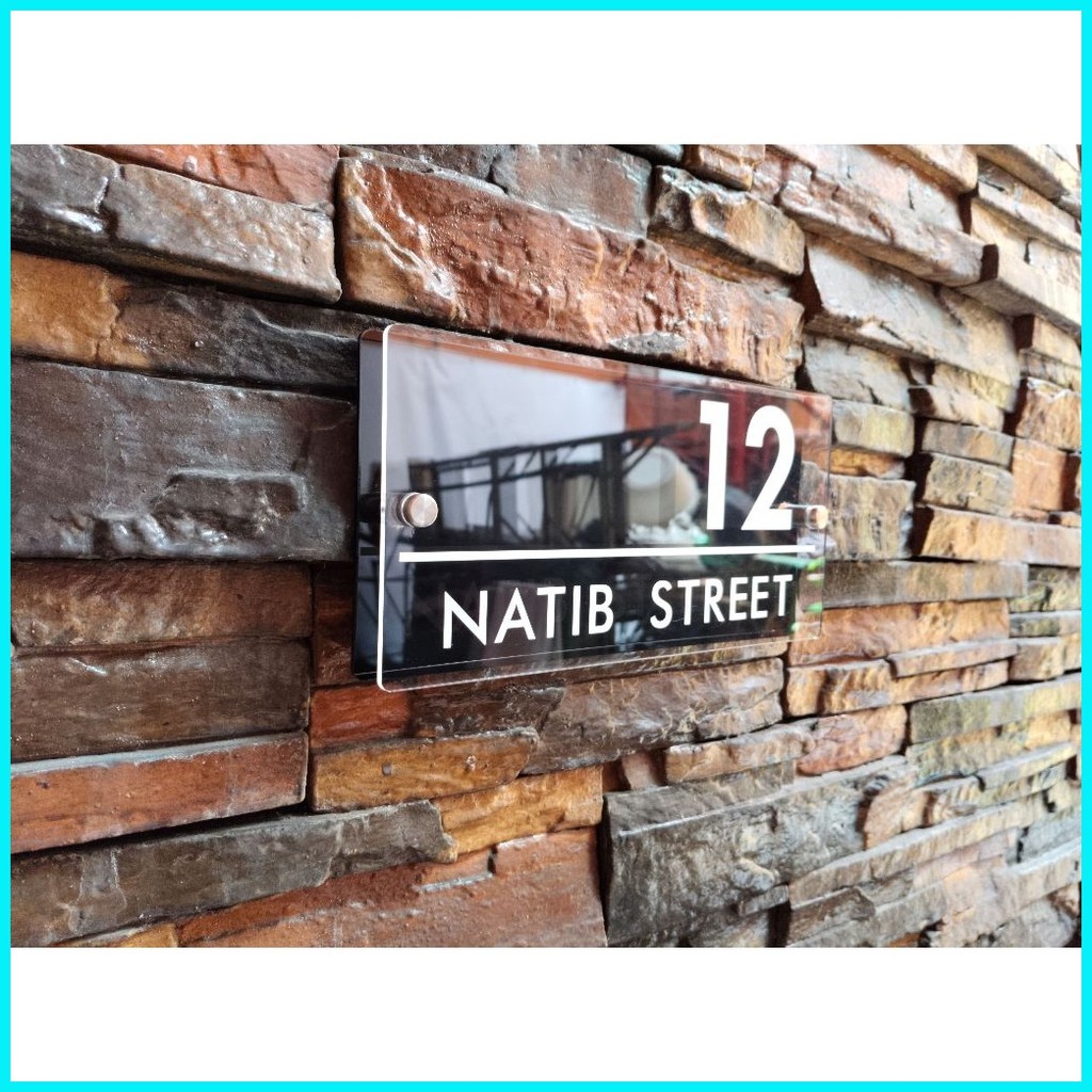 House Number Address Plate (Double Layer) 5 X 10 Inches Acrylic 3mm ...