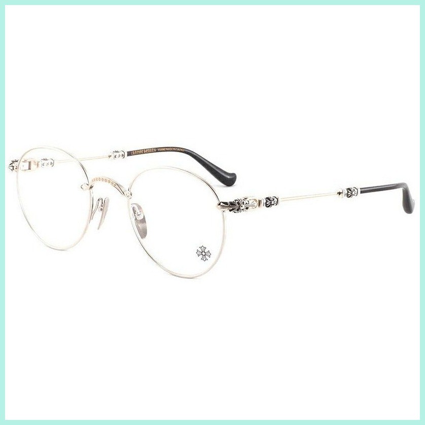 Chrome hearts round eyeglass frames, thin, durable metal frame, fashion ...