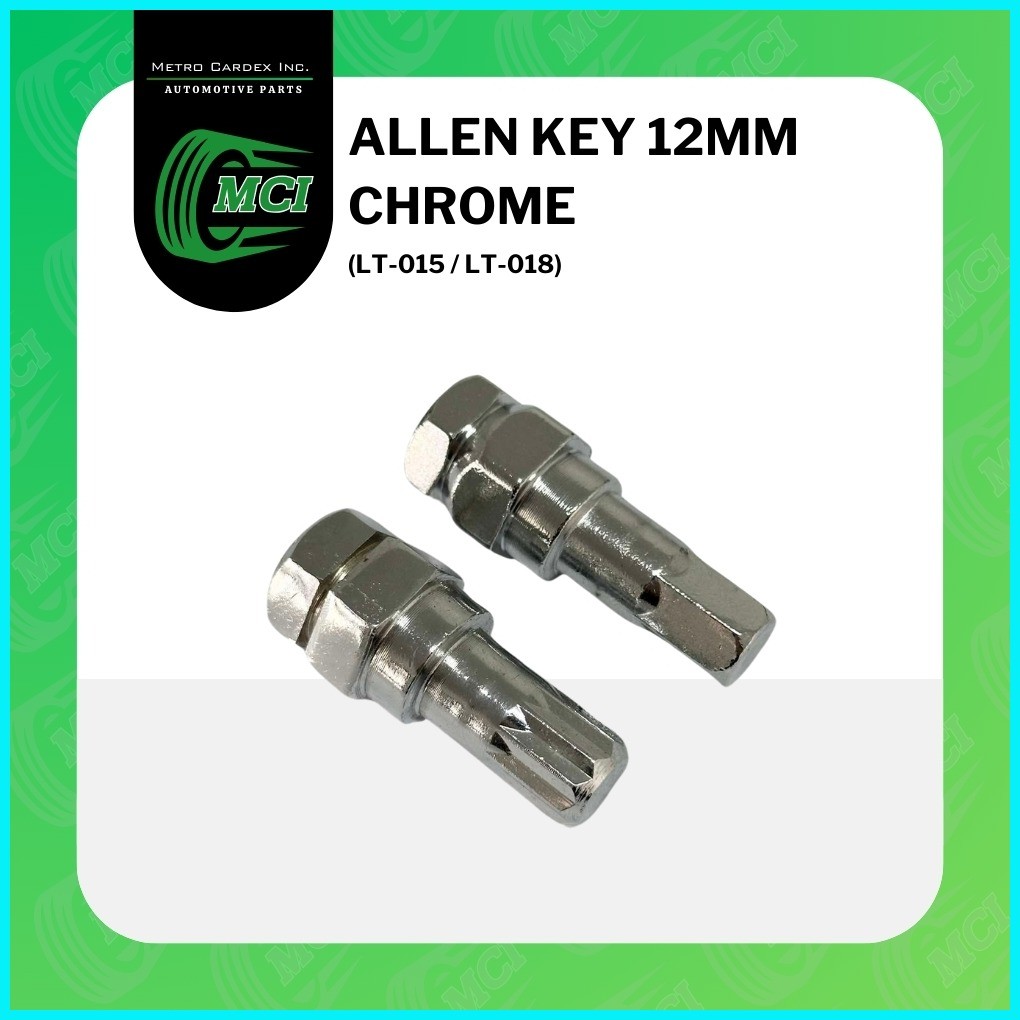 ALLEN KEY Chrome Hexagonal Flower Type 12mm Car Wheel Nut Tuner Mags ...