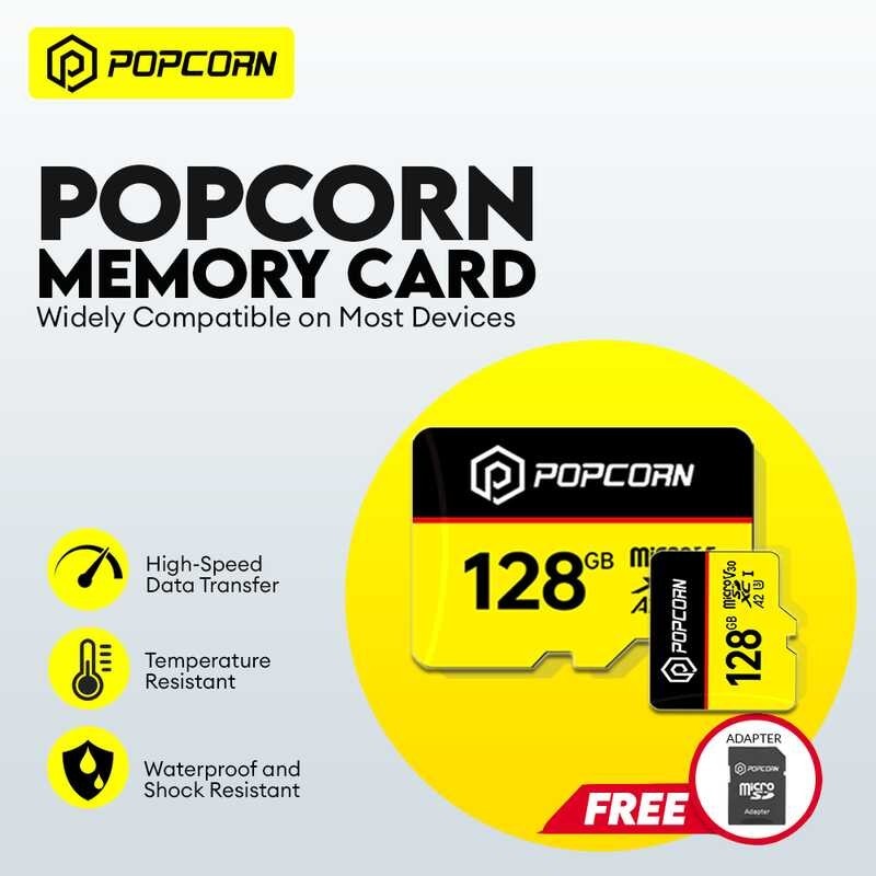 Popcorn 128GB microSDXC UHS-I Memory with Adapter Up to 100MB/s, C10 ...