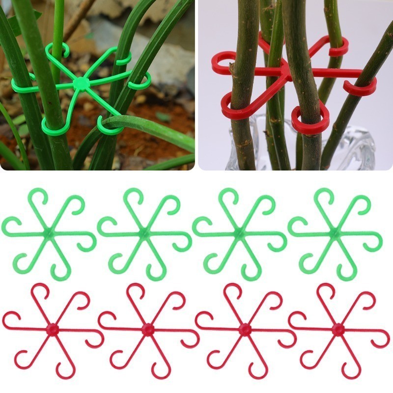8Pcs/Set Easy To Install Garden Plant Stem Support Plastic Clips ...
