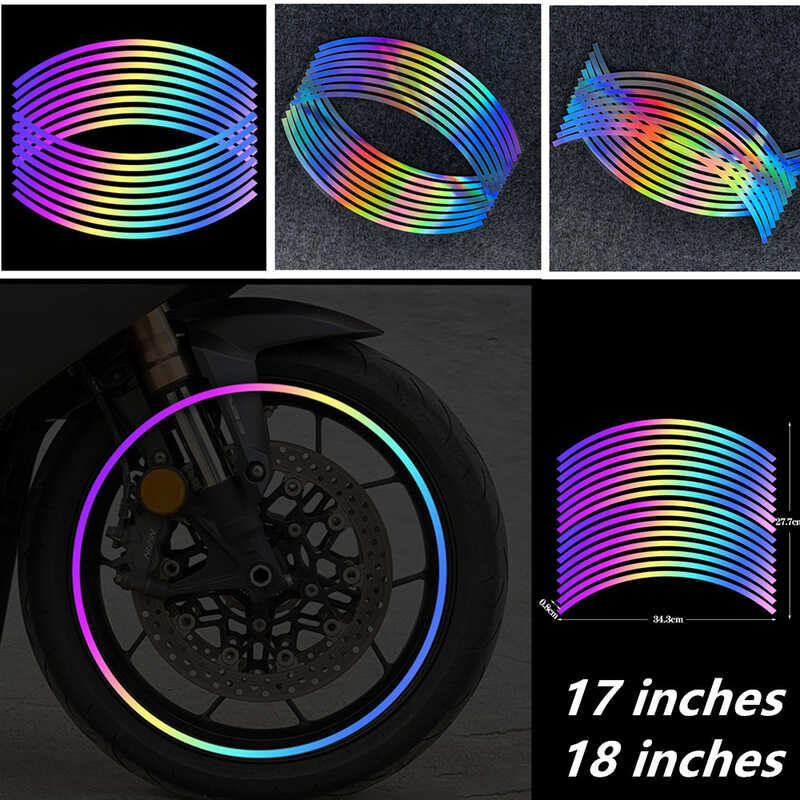 Motorcycle Sticker Laser Wheel Hub Rim Decal Car Tyre Reflective Strips ...