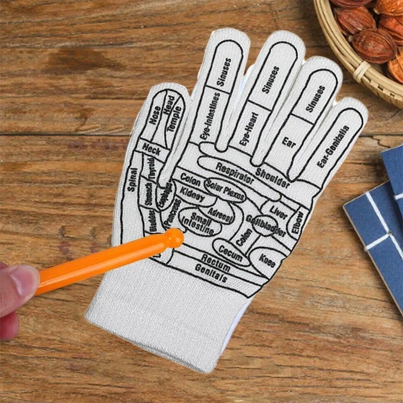 【COD】2Pcs Hand Reflexology Gloves Acupuncture Acupressure Tools Massage ...