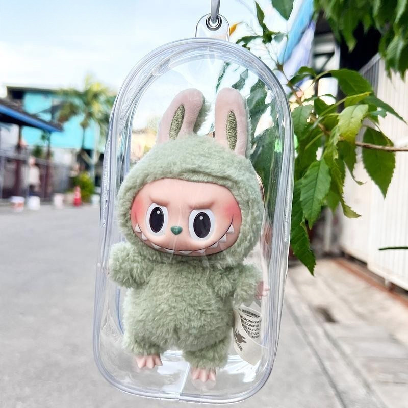 LABUBU Bag Cartoon PVC Transparent Waterproof Dustproof Plush Dolls ...