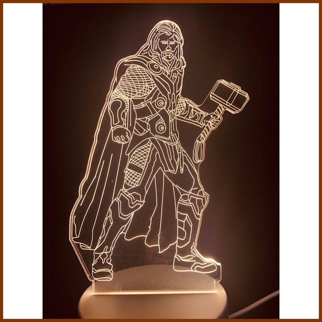 ⭐ Avengers Marvel 3D Acrylic LED Lamp Night Desk Lamp Thor Deadpool ...