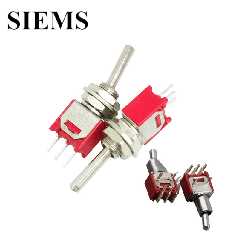1* SMTS-102C4 Red MINI Toggle Switch 3Pin Panel Mounting SMTS-102 SPDT 5mm ON-ON Mini Toggle ...