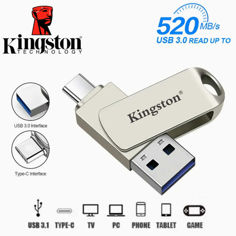 Kingston 3.0 USB Flash Drives 2-IN-1 OTG 1TB 2TB U Disk Type-C Pen ...
