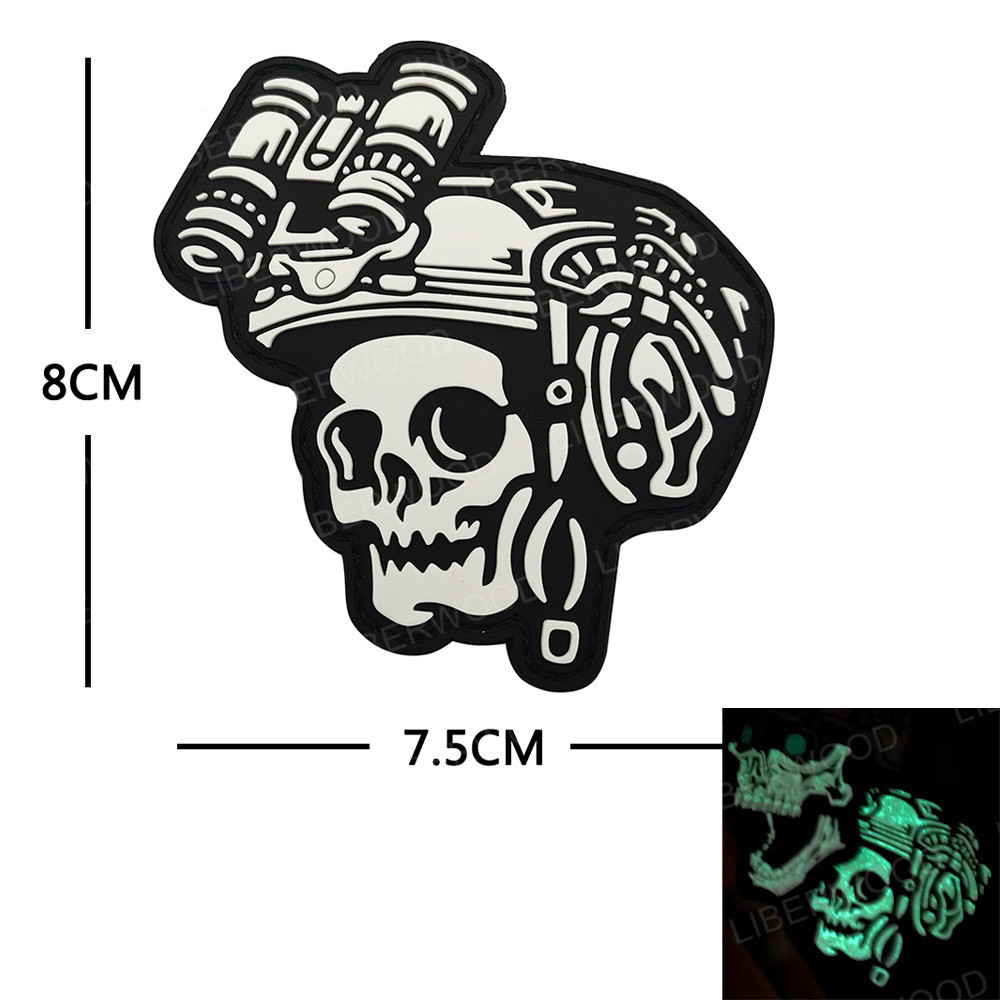 Night Vision Device Skeleton Tactical Patch 3D PVC Skull Hook Armband ...