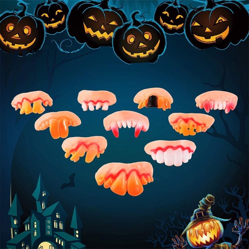 False Teeth Resin Fangs With Solid Glue Party Costume DIY Cosplay ...