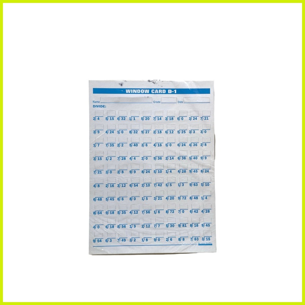 Math Window Card Drills Level 1 & 2 l 50pcs/pack Addition, Subtraction ...