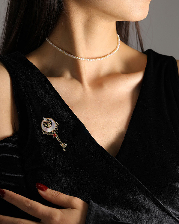 Shell Moon Magic Wand Brooch Anime Merchandise Kawaii Love Wings ...