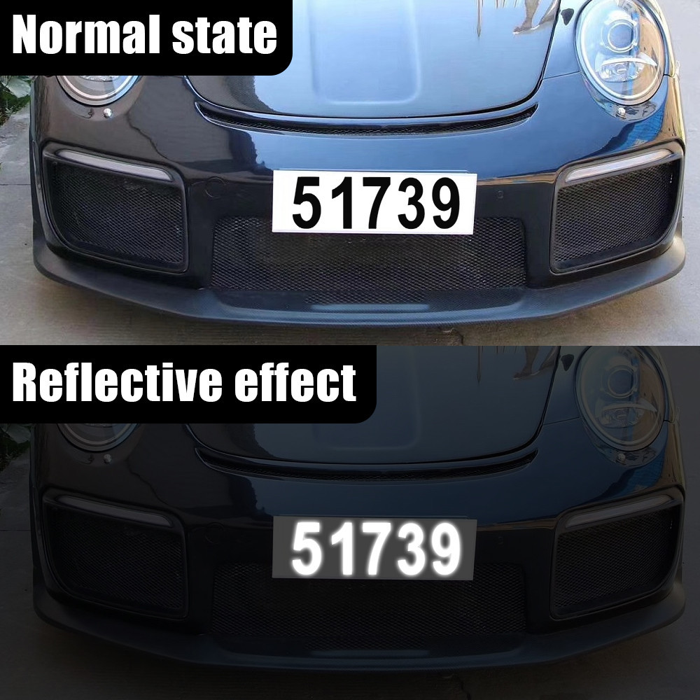 5Sheets Waterproof Reflective Car Number Stickers - DIY Self Adhesive ...