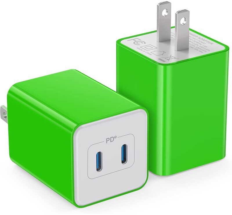 charger, 2-piece Type dual port wall plug 40W PD3.0 USB C fast charging ...