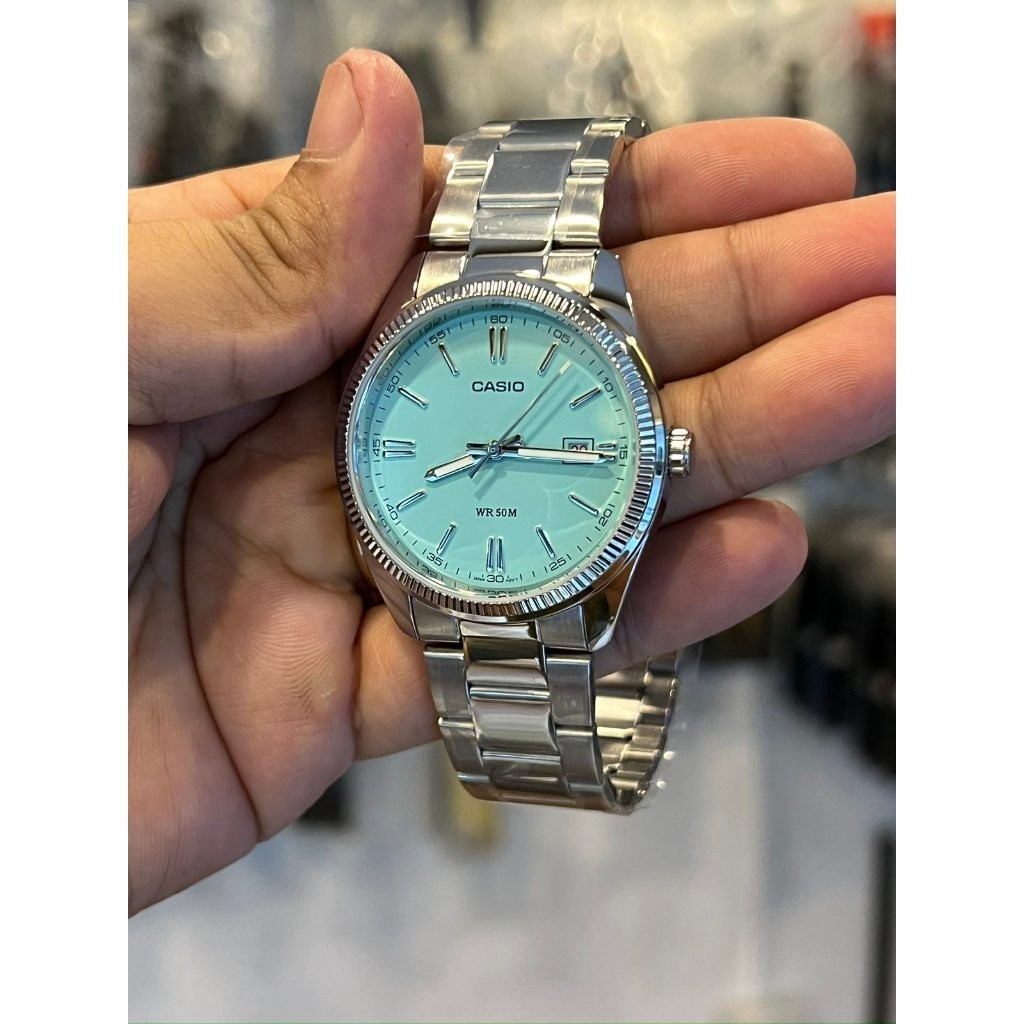 ORIGINAL CASIO Analog Turquoise Dial Men's Watch MTP-1302PD-2A3 / CASIO ...