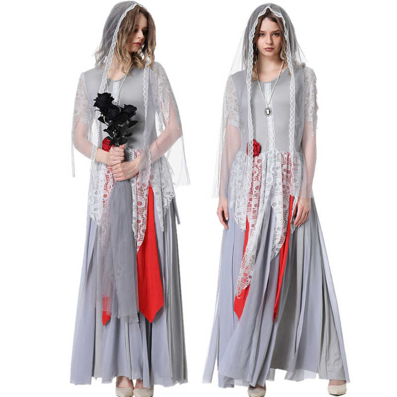 Adult 5 - Witch Vampire Costume Cosplay Halloween Party Medieval Ghost ...