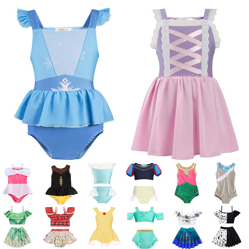 Princess Girls Swimming Outfit One Piece Children Bathing Suit Pool ...