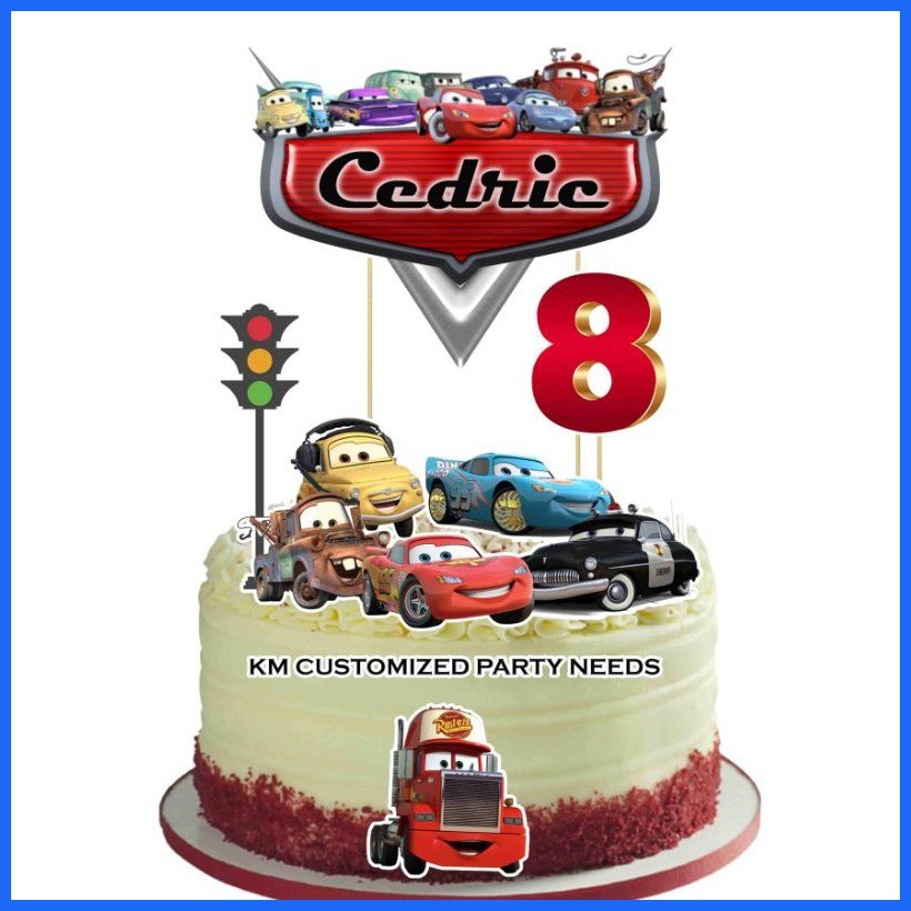 Car Theme Customized Cake Topper(cars3) | Shopee Philippines
