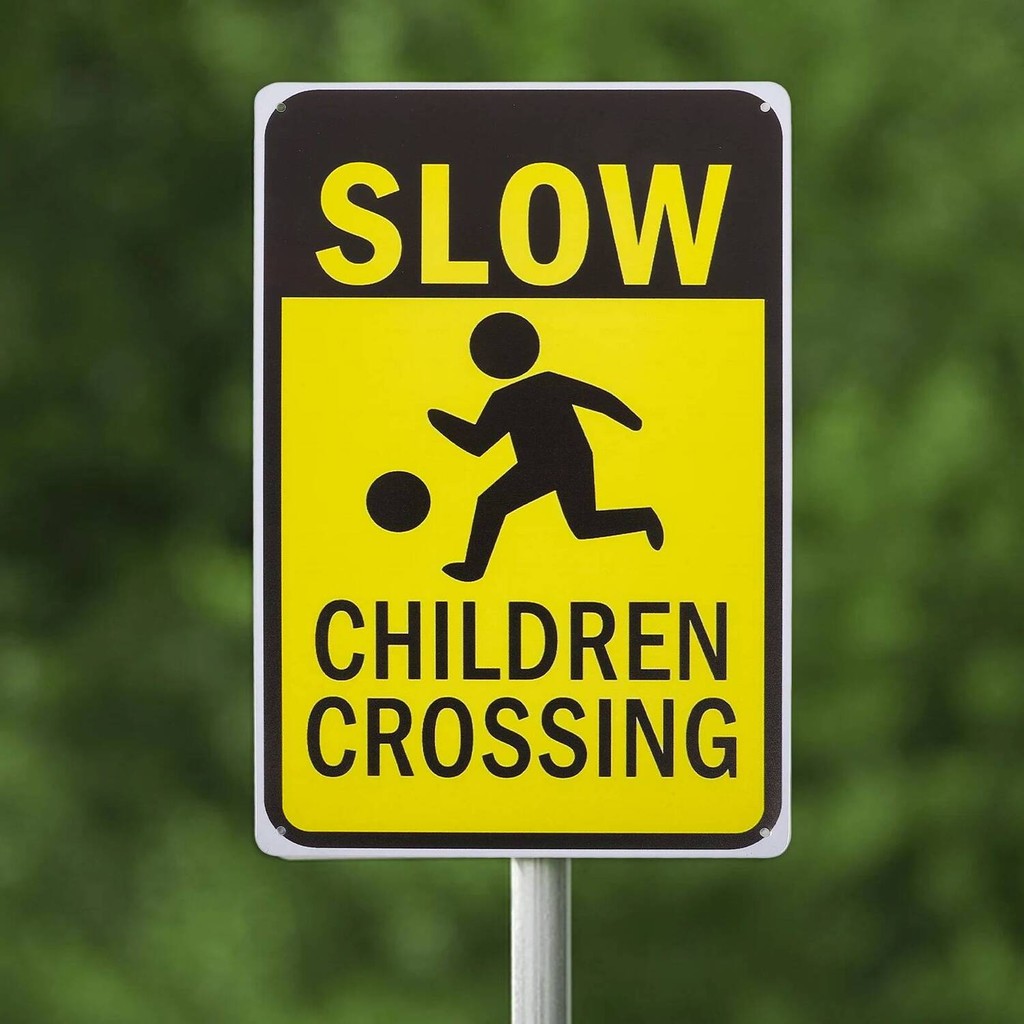 Slow Down Kids Playing Traffic Warning Outdoor Lawn Decorations Road ...