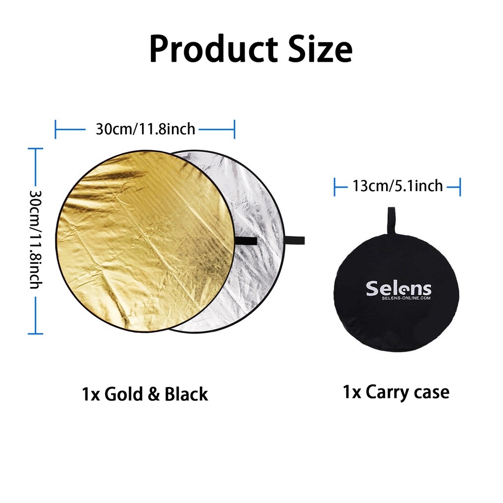 30/60/80/110cm Handhold Multi Collapsible Portable Disc Light Reflector ...