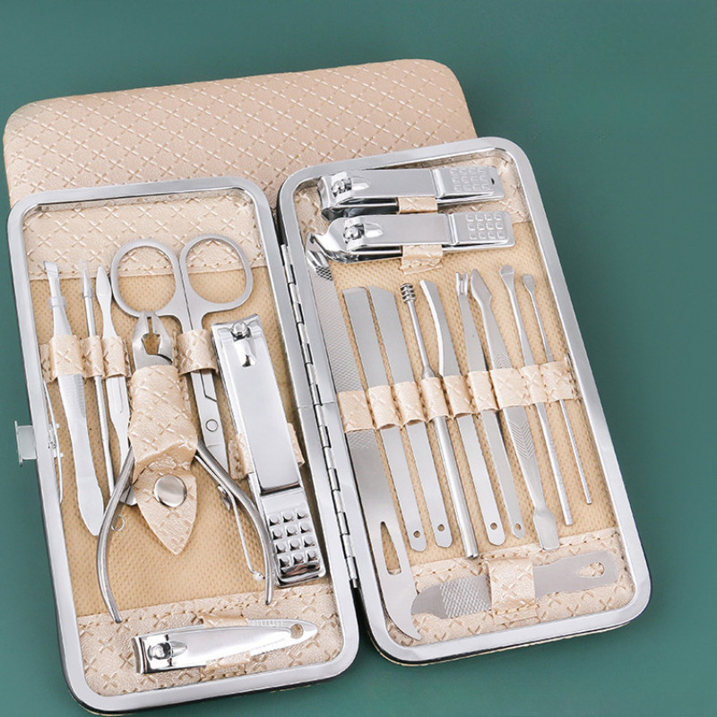 19pcs set Manicure Set Nail Clippers Set Premium Carbon Steel for ...