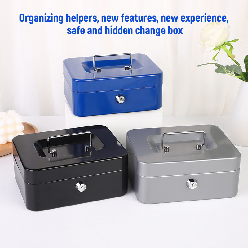 Portable Cash Box Money Box With Lock And Key, Sturdy Safes Cash ...
