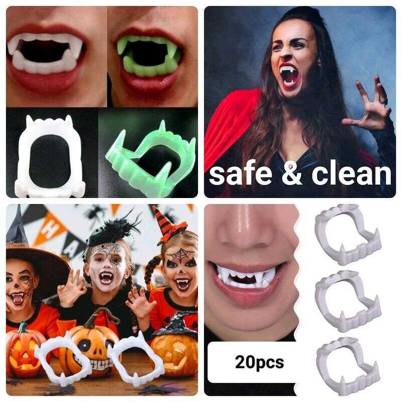 20 Pcs Vampire Teeth Cosplay Fake ( Pangil ) For Halloween Costume ...