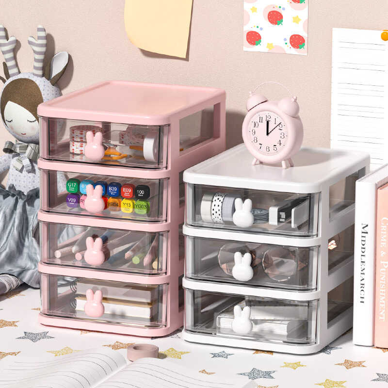 3Layers Cartoon Ins Style Large Capacity Desktop Drawer Shees Office ...