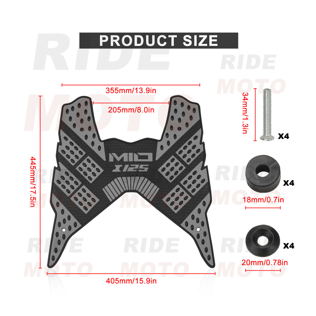 Yamaha Mio i125/M3 Footboard Matting Premium Rubber Easy Install For ...