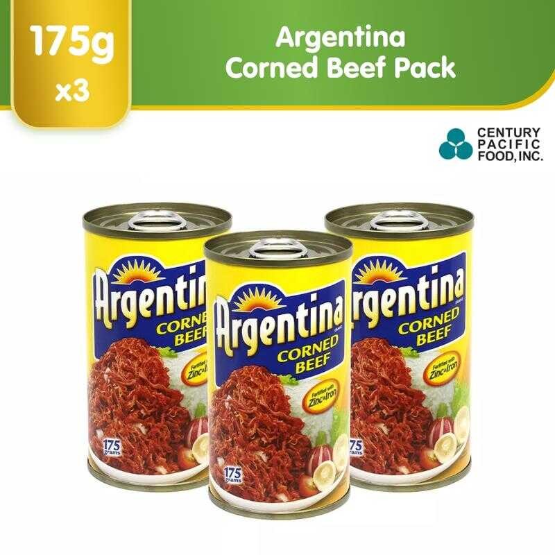 Argentina Corned Beef 175G Pack Of 3 - 100% Pure Beef, High Protein ...