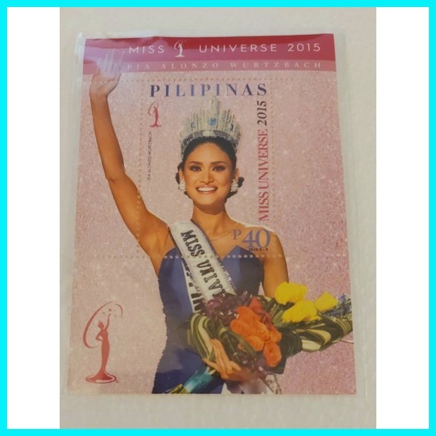 2015 Miss Universe Pia Wurtzbach souvenir sheet beauty pageant mint not ...