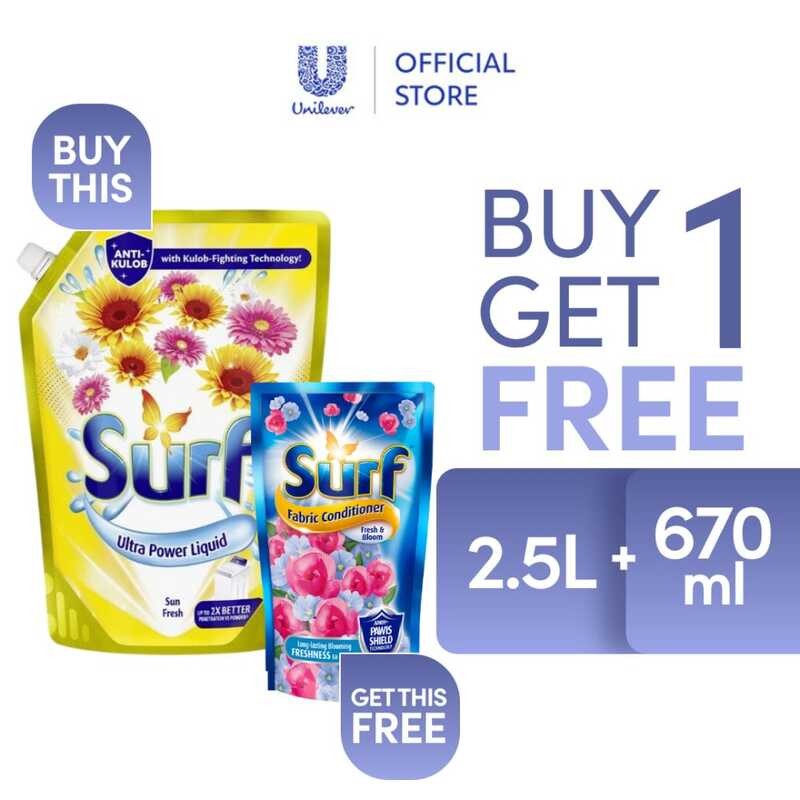 Buy Surf Laundry Liquid Detergent Sun Fresh 2.5L, Get Free Fabric ...