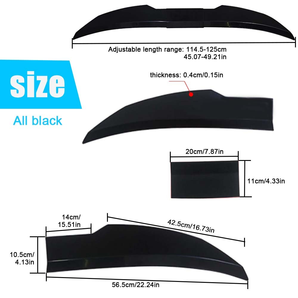 Three-section universal car trunk fixed wing modified without ...