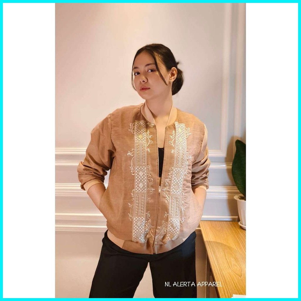 BOMBER JACKET BARONG FOR MEN AND WOMEN UNISEX | Shopee Philippines