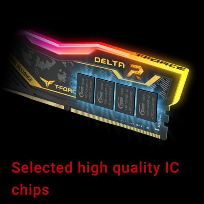 T-Force Teamgroup Delta 8Gb 16Gb 32Gb 3200Mhz / 3600Mhz Black White Tuf ...