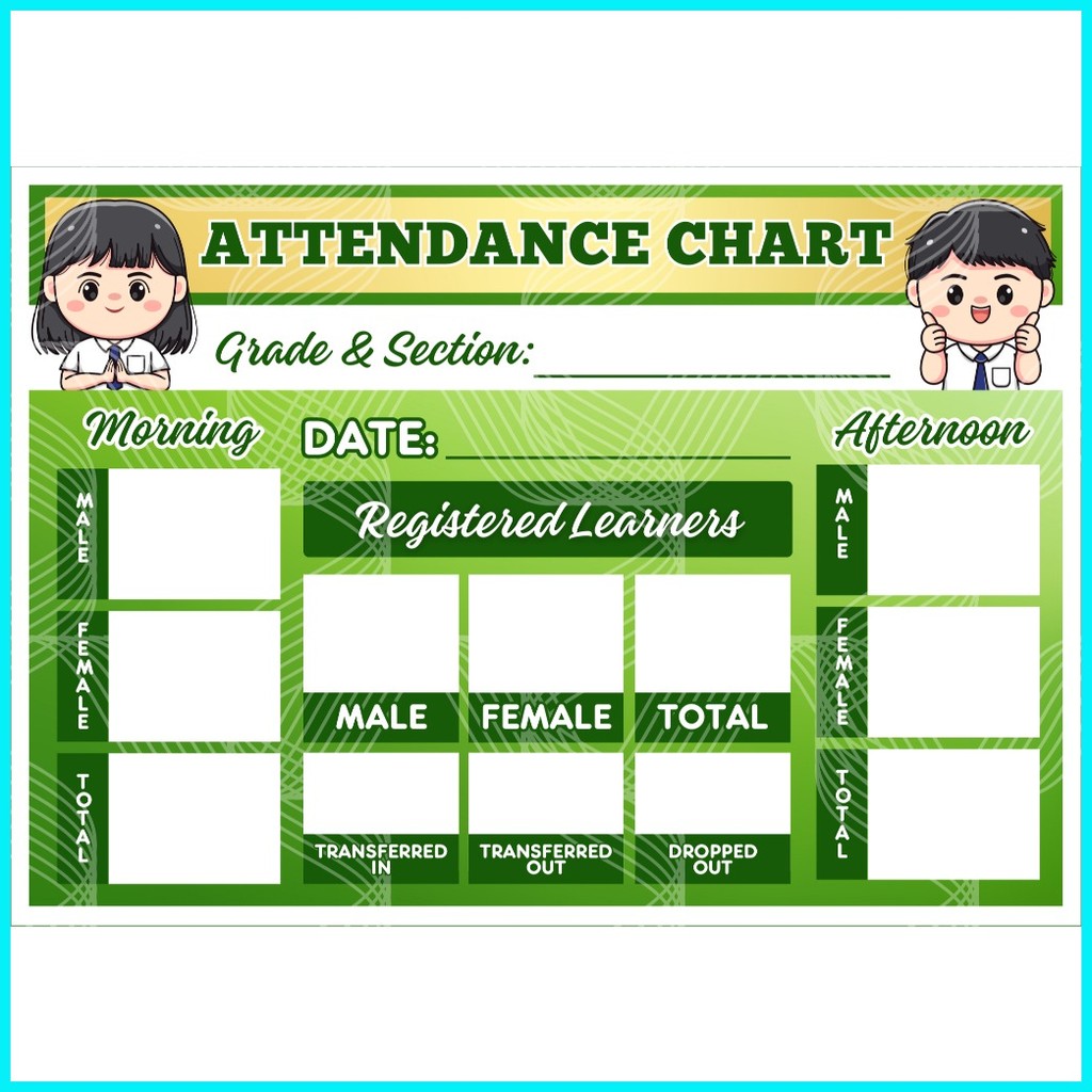 Customized Attendance Chart, Daily Attendance Chart for Classroom with ...