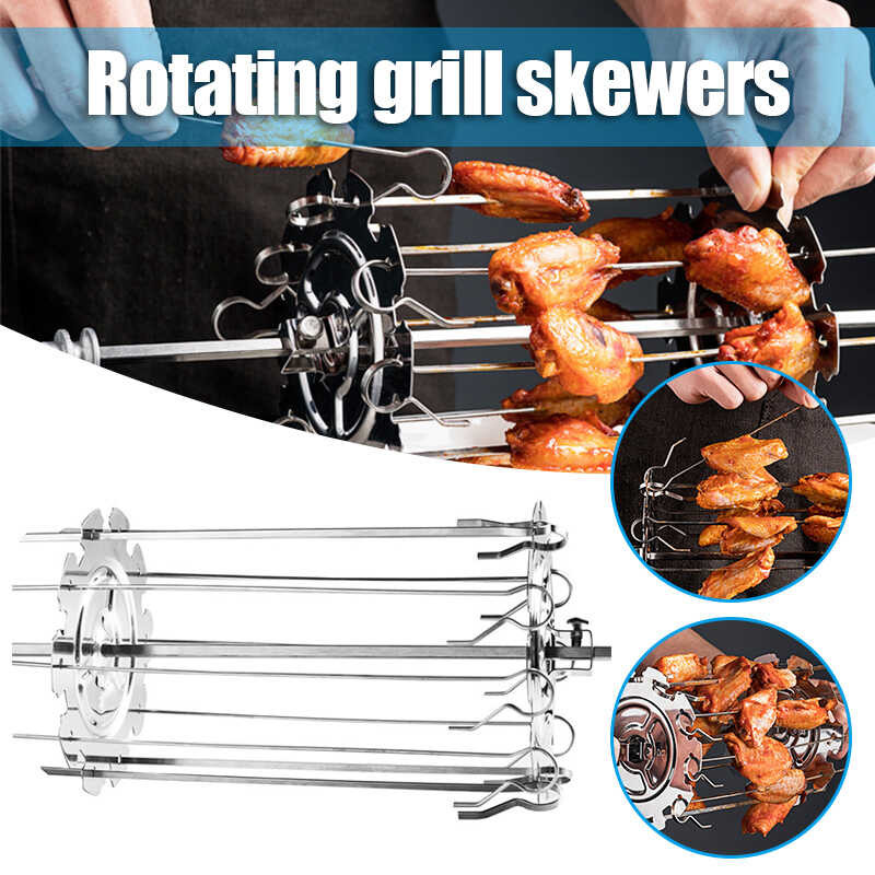 W Stainless Rotating Skewer System Electric Oven Accessories Fits For ...