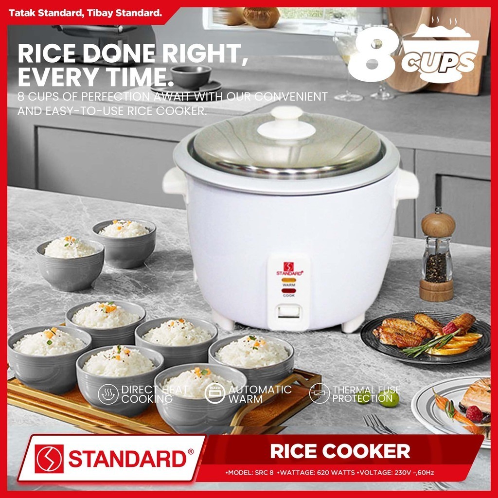 Standard Rice Cooker 1.5L (Plain White) SRC 8 | Shopee Philippines