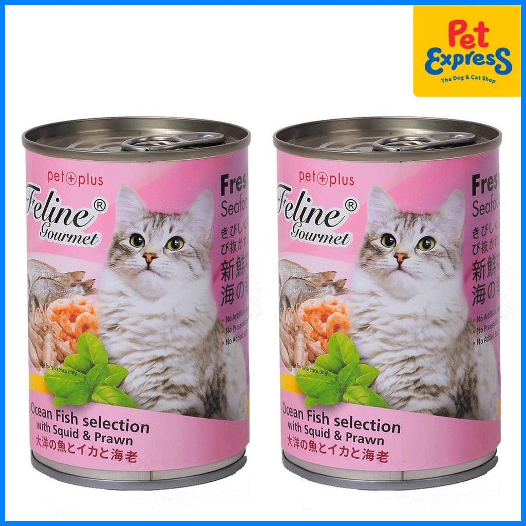 ↂ Feline Gourmet Oceanfish Selection Squid and Prawn Wet Cat Food 400g ...
