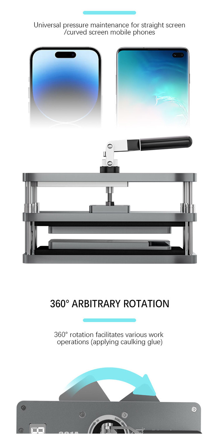 TBK 201A Pressure Mould Jig Fixture For Mobile Phone Screen Pressing ...