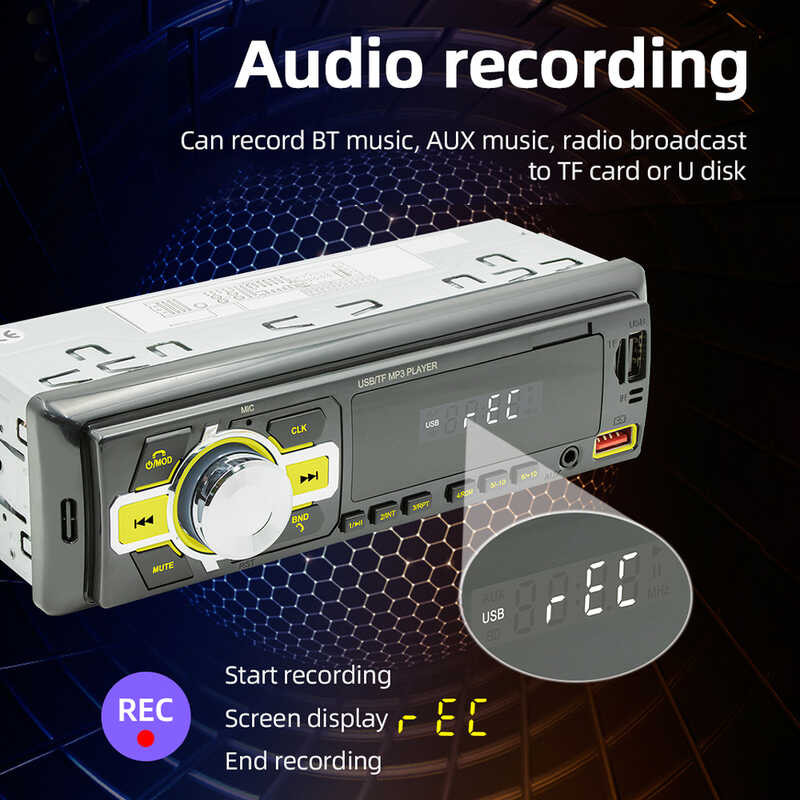 1Din Bluetooth Stereo Mp3 Car Audio FM Aux Input Receiver Jsd-520 12V SD TF USB Multimedia Auto ...