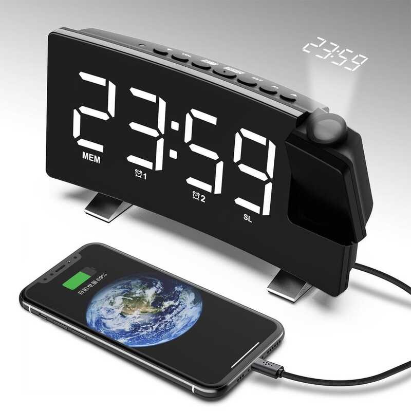 FM ☆ Radio With Projection LED Digital Smart Alarm Watch Table ...