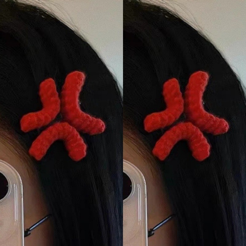 Angry hairpin angry creative funny duck bill clip crocheted wool ...