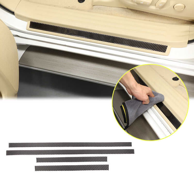 Soft Carbon Fiber Car Sill Door Threshold Strip Sticker Para Sa Toyota ...