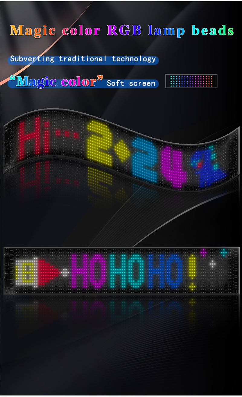 1/2pcs LED Matrix Pixel Panel Display Screen Flexible RGB Car Pattern ...