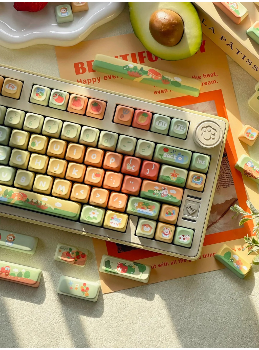 Tomato Cartoon Keycap EOA Profile 133 Keys PBT Five-sided Dye ...