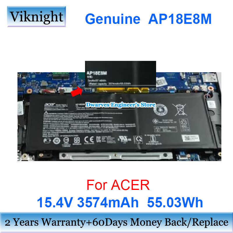 Genuine 2 Ap18e8m For ACER Nitro An515 Conceptd 5 Cn515 Series Aspire 7 ...